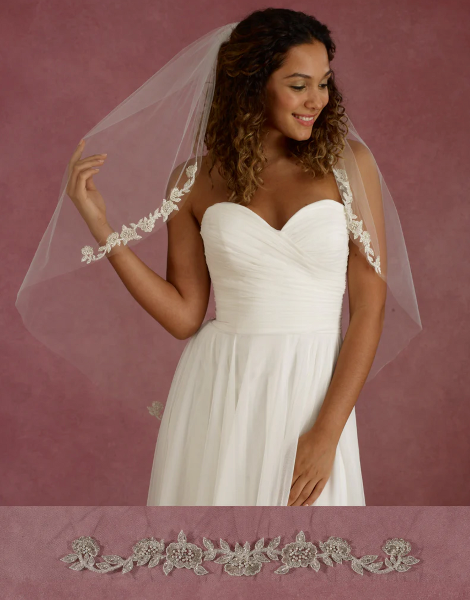 Beaded Flower Veil – theweddingdresser